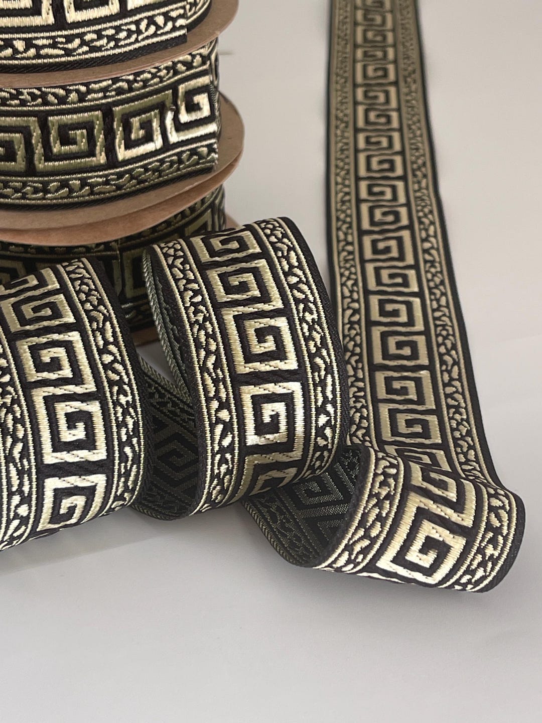Medieval Jacquard Embroidered Braid With Greek Key Motif, 35mm Jacquard ...