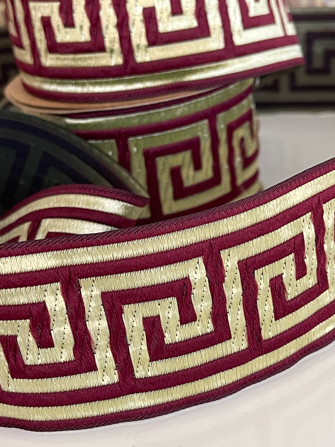 Medieval Braid Medieval Ribbon With Greek Key Motif 50 Mm - Etsy