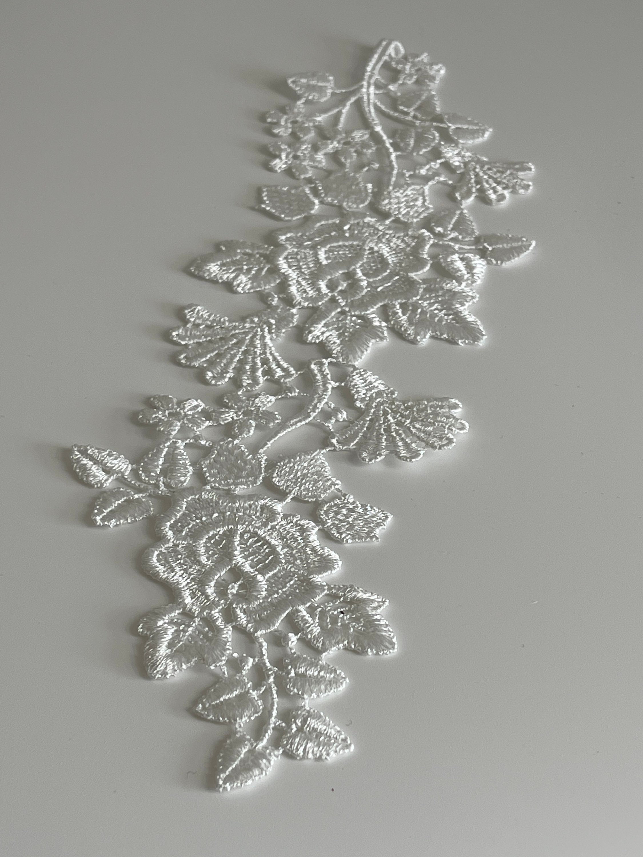 Lace Applique White Embroidered Applique Sewing Lace Sewing Applique ...