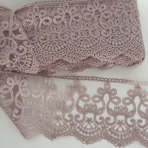 Pink Embroidered Lace, Old Pink/lilac Lace, Scalloped Lace on One Side ...