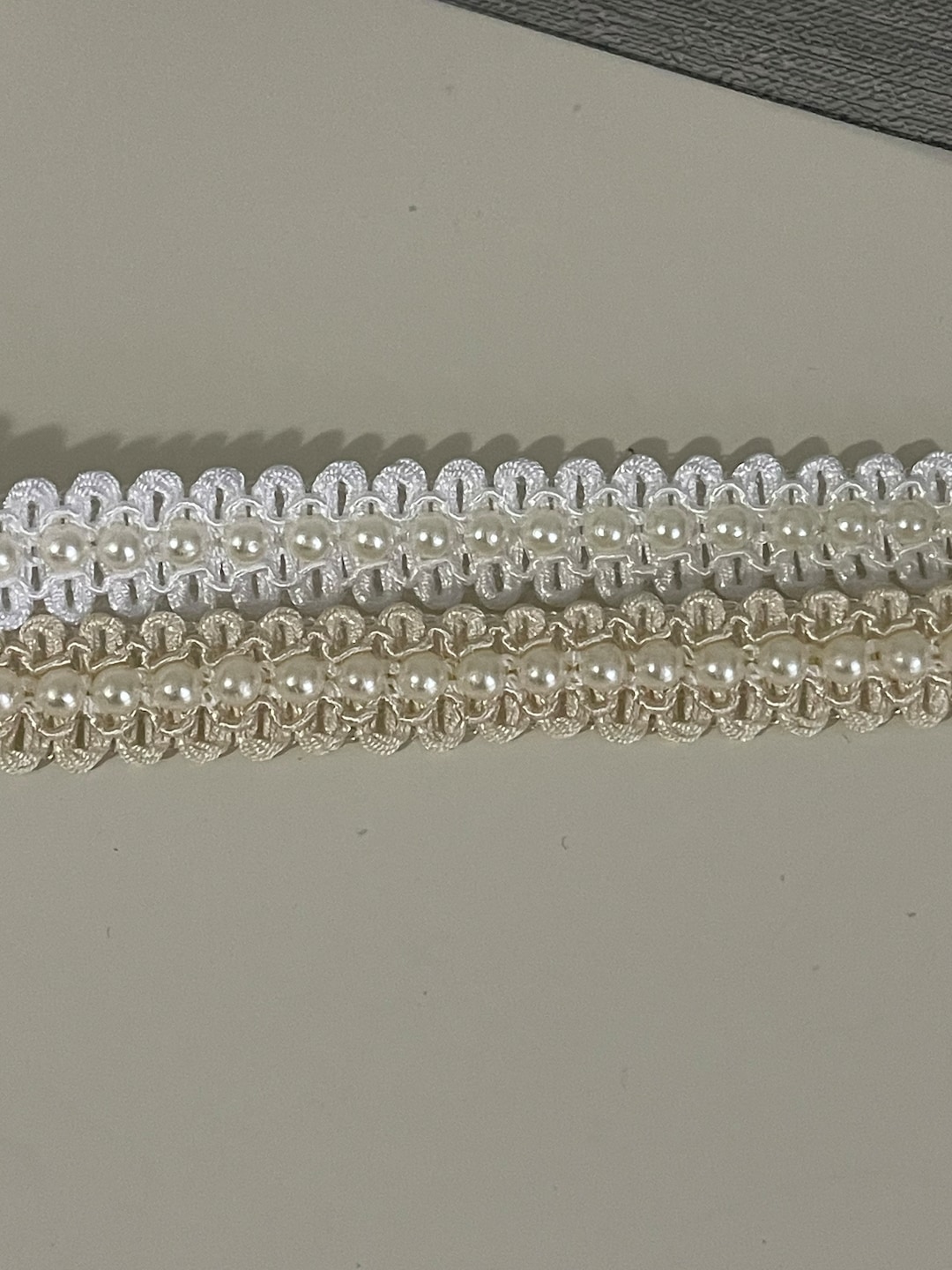 White Pearl Ribbon, 13mm Pearl Trim Ribbon, White Pearl Trim, Ribbon ...