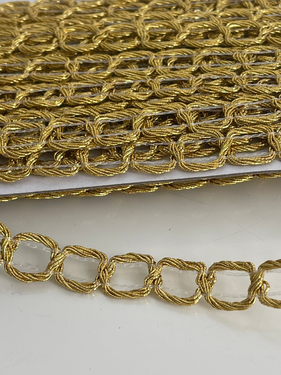 Ruban chaînette, ruban doré style chaîne,ruban or - Etsy France