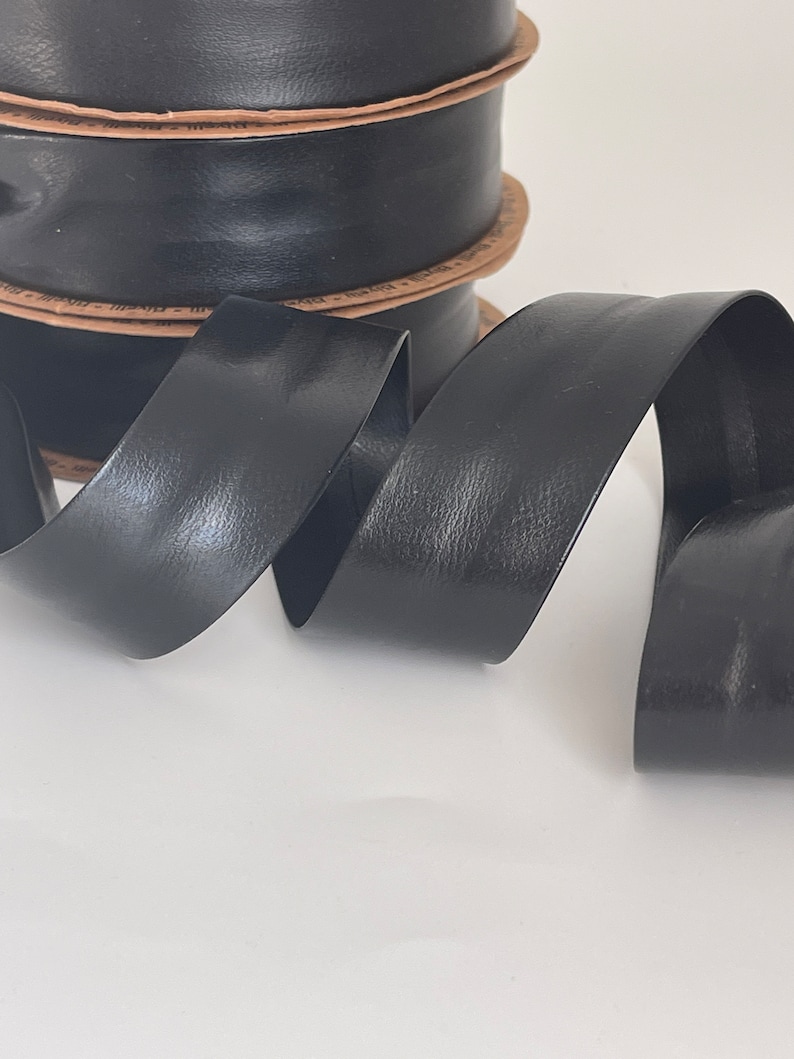 Black Faux Leather Bias Tape 30 Mm Faux Leather Bias Tape 1 Meter Bias ...