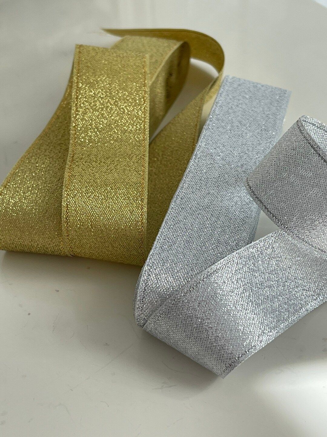 Metallic Ribbon, Glittery Gold Ribbon, Metallic Silver Ribbon, Metallic ...