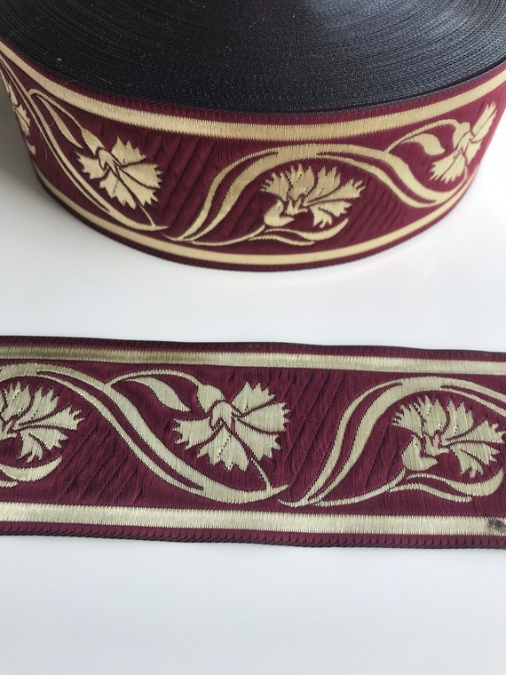 Medieval Stripe Burgundy and Gold Gold Medieval Ribbon - Etsy