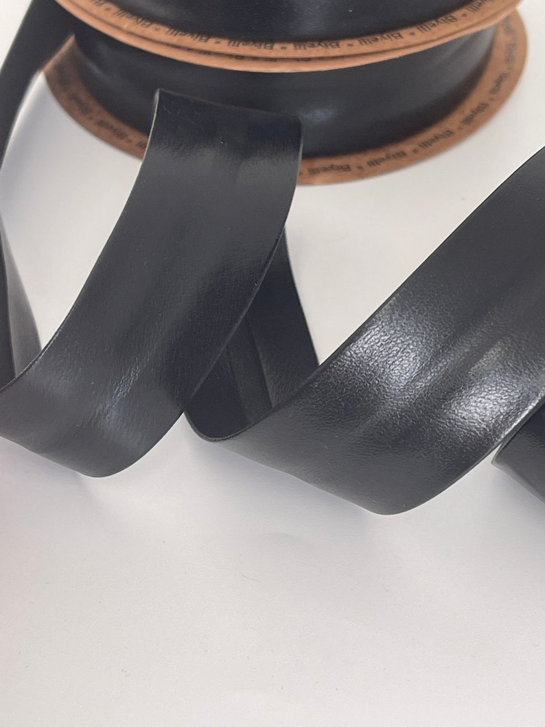 Black Faux Leather Bias Tape 30 Mm Faux Leather Bias Tape 1 Meter Bias ...