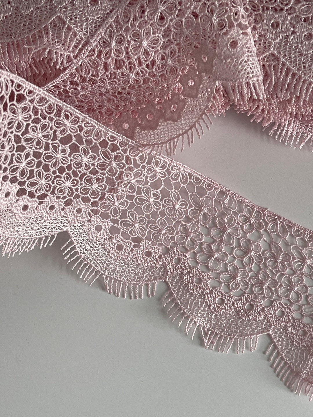 Pink Embroidered Guipure Lace Pink Lace 7 Cm Pink Guipure Lace Ribbon ...