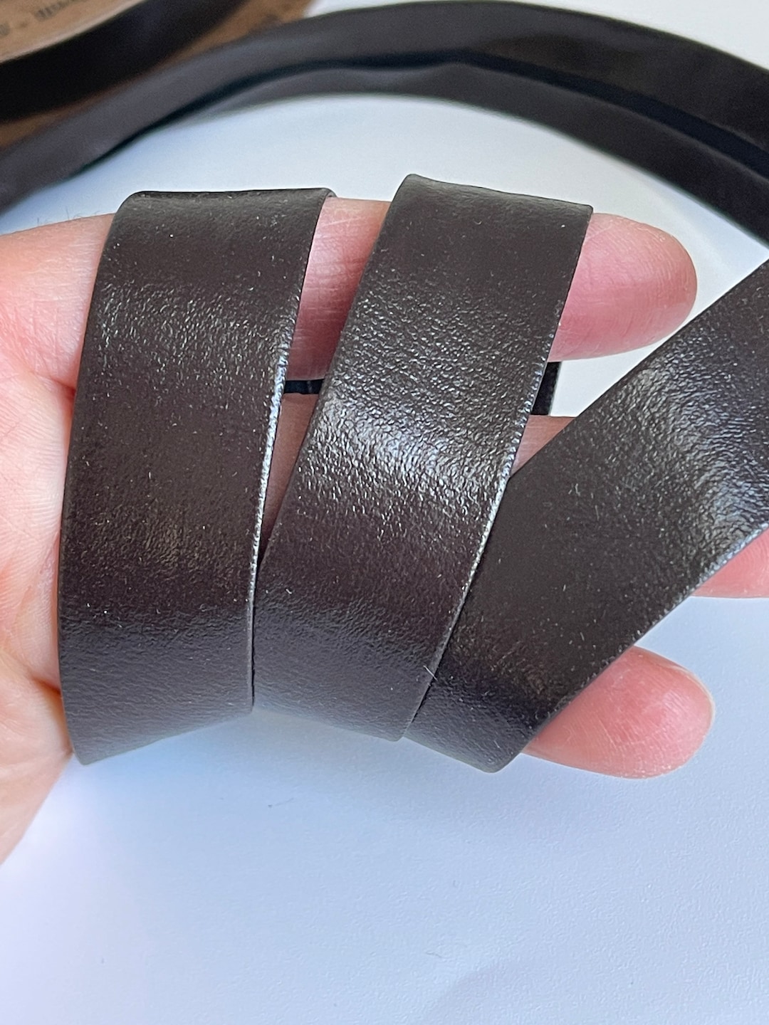 Black or Dark Brown Faux Leather Bias Tape 20 Mm Faux Leather Bias Tape ...