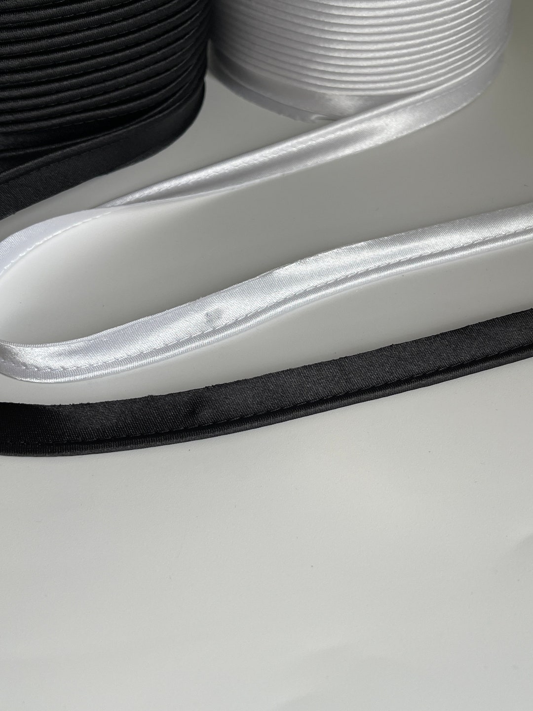 Black Satin Piping Bias Ribbon White Satin Piping Bias Ribbon 13 Mm ...