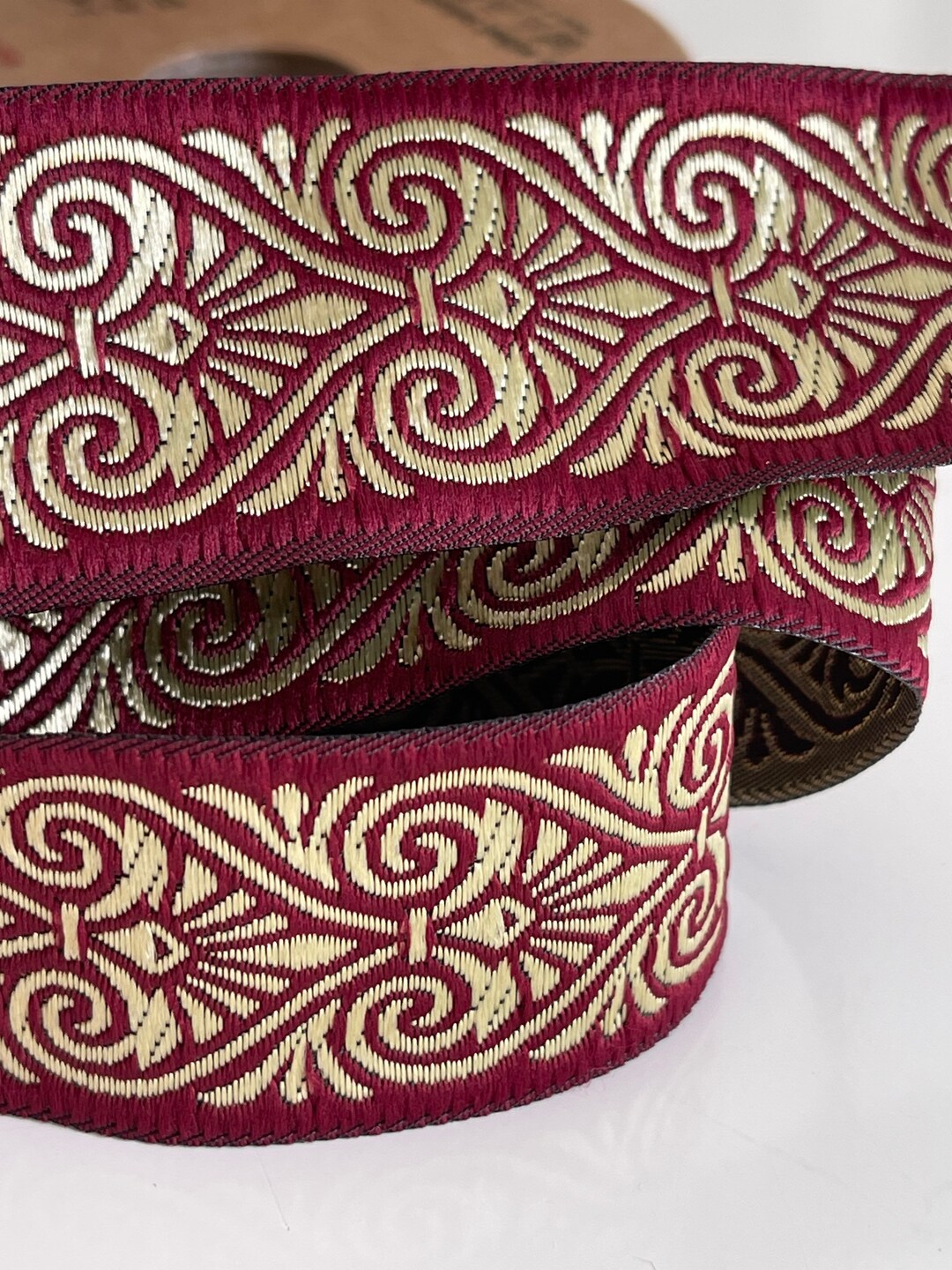 Medieval Braid 35 Mm With Oriental Heart Motif, Jacquard Embroidered ...