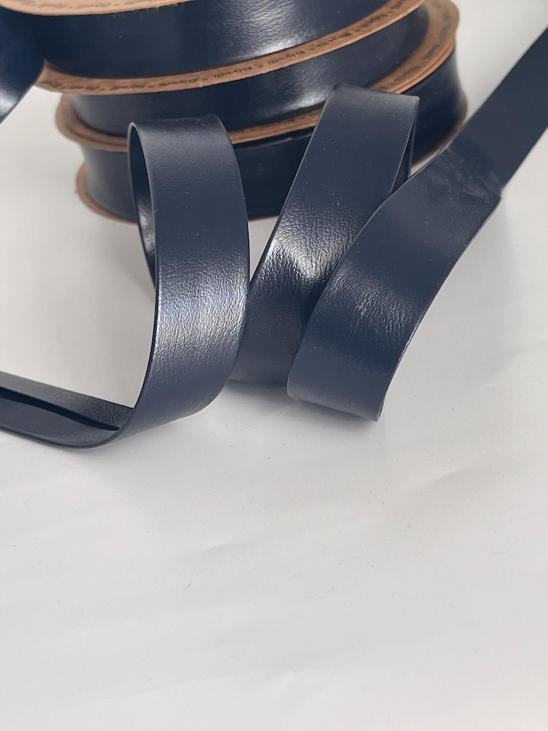 Dark Marine Faux Leather Bias Tape Faux Leather Bias Tape 20 Mm Bias ...