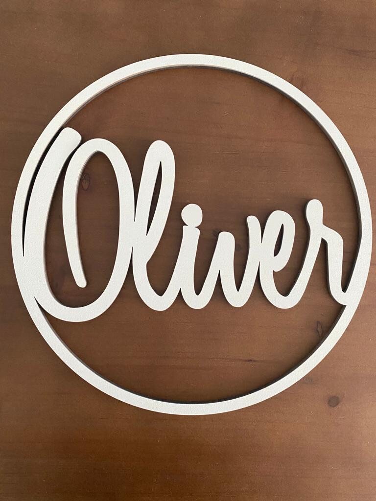 Name plate nursery circle with name namecircle lettering | Etsy