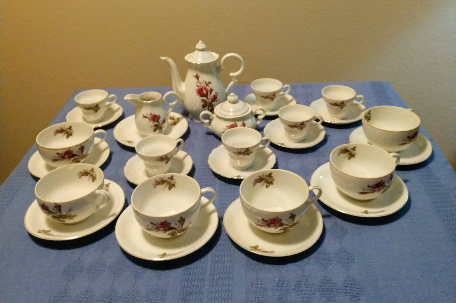 30 Piece Set of Vintage Rose Moss Tea Service. Fairyland Imports, Japan ...