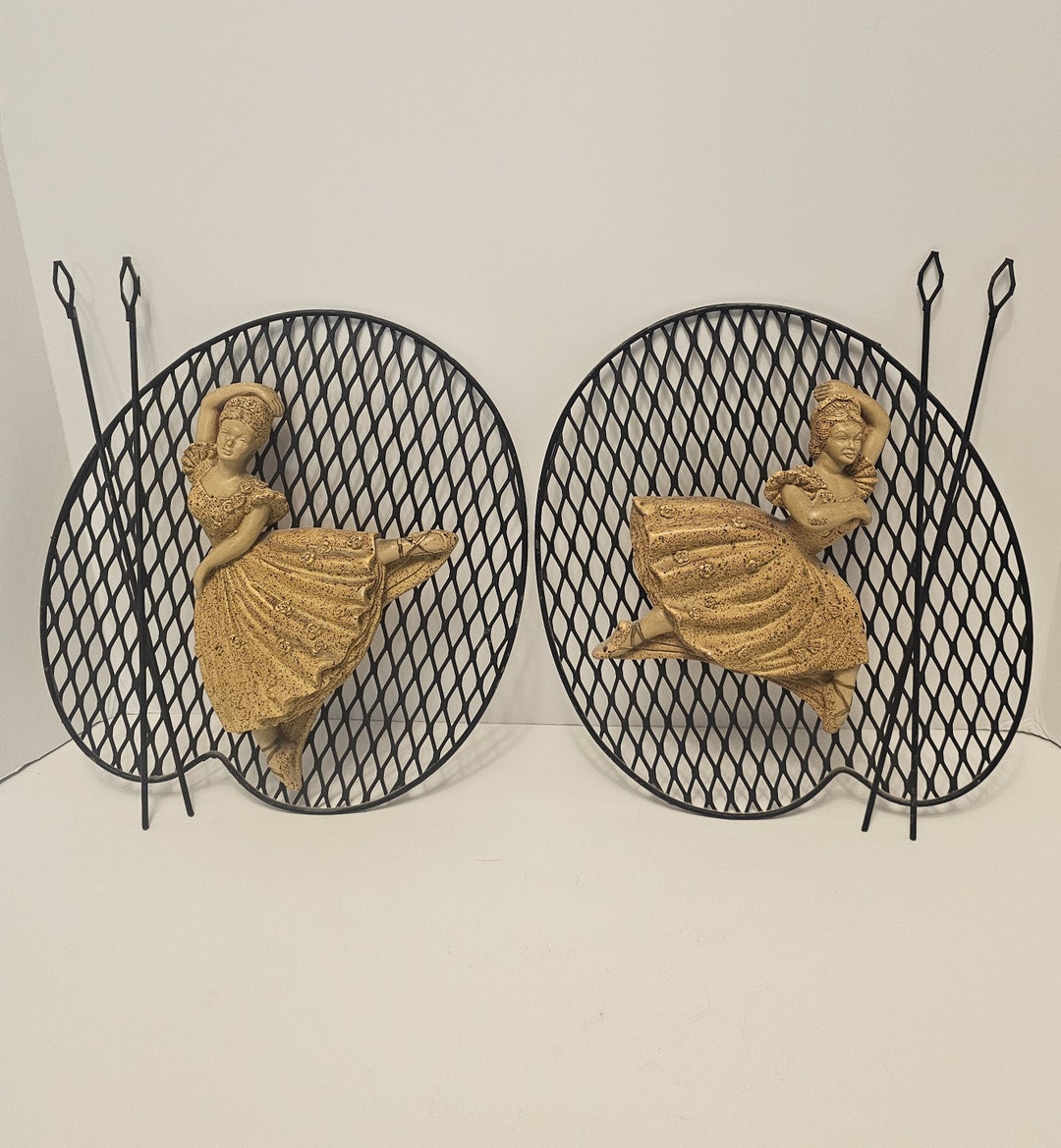 Rare Vintage Pair Devonware Chalkware Dancers on Wire - Etsy