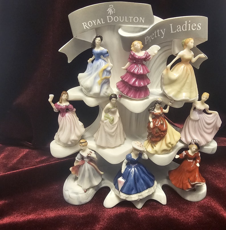RARE Royal Doulton Pretty Ladies Miniatures With Stand Cardew ...