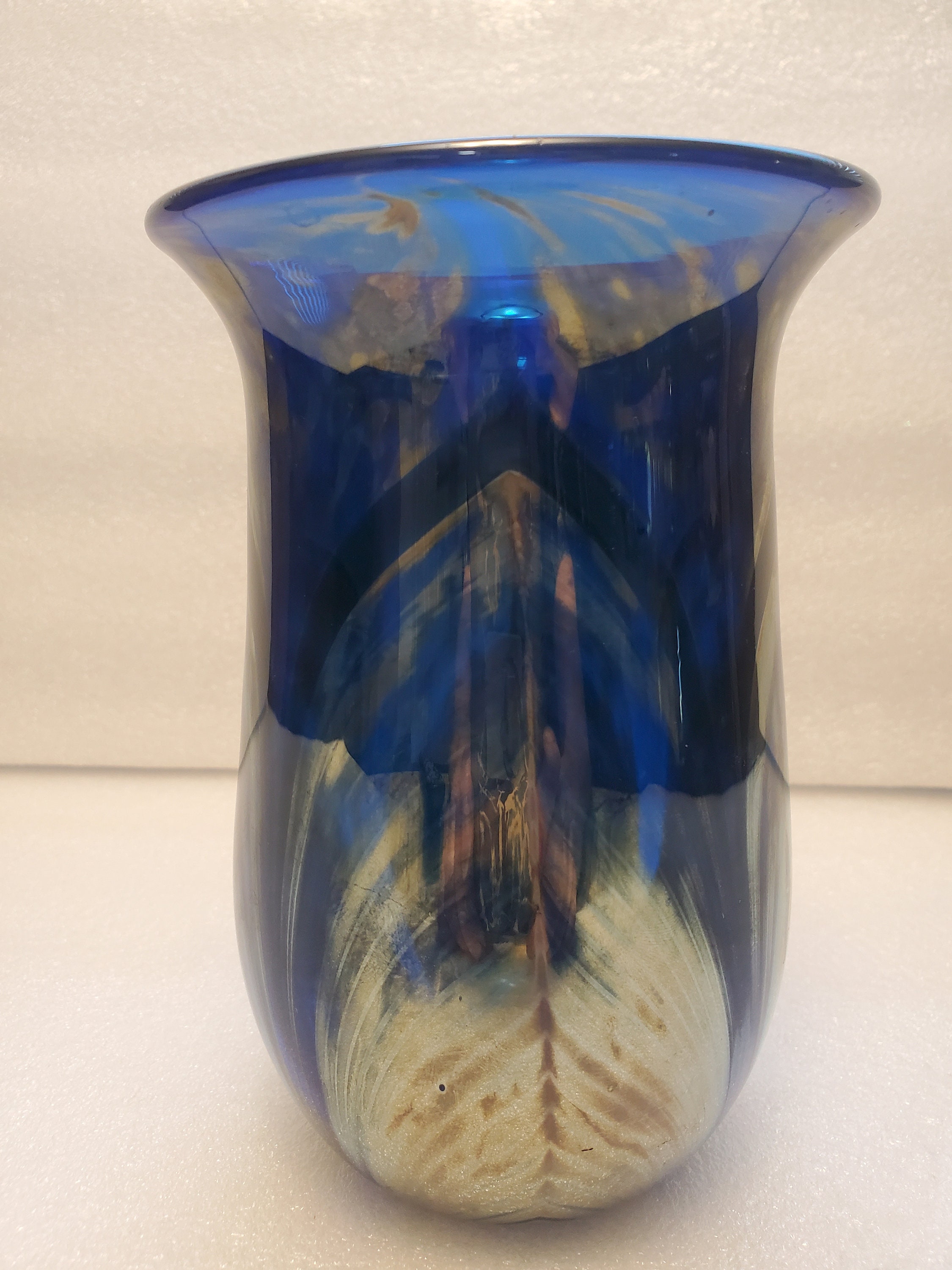 Signed Roger Roland Pulled Feather Art Glass Vase Iridescent - Etsy