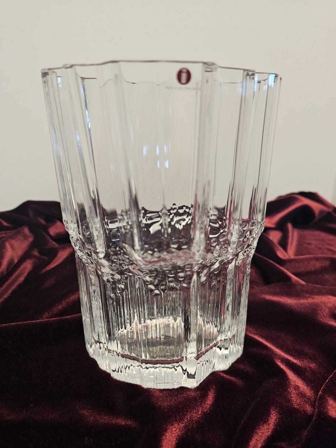 Labelled Iittala Finland Crystal Vase Oiva Torkka Iciles - Etsy