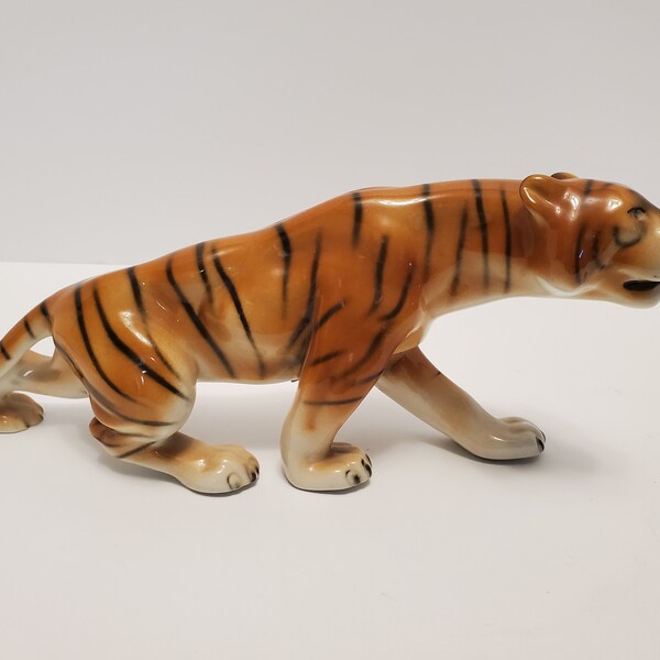Porcelain Tiger Figurine - Etsy