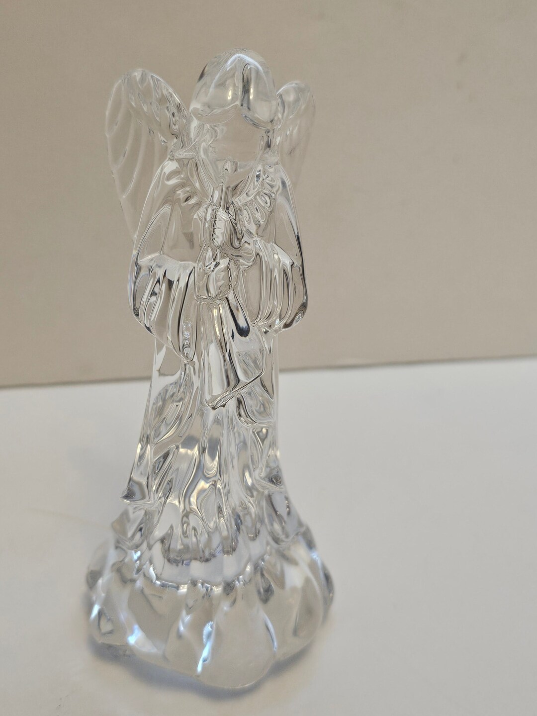 Waterford Crystal Angel Figurine With Horn Signed - Etsy