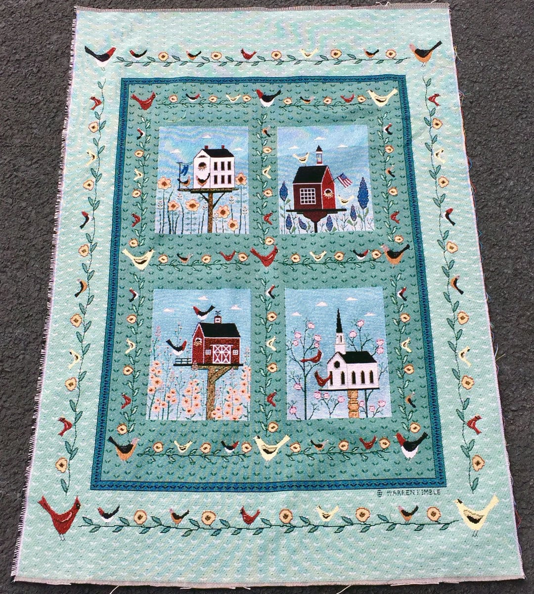 Warren Kimble Birdhouses Barn Church Crafters Unfinished Tapestry ...
