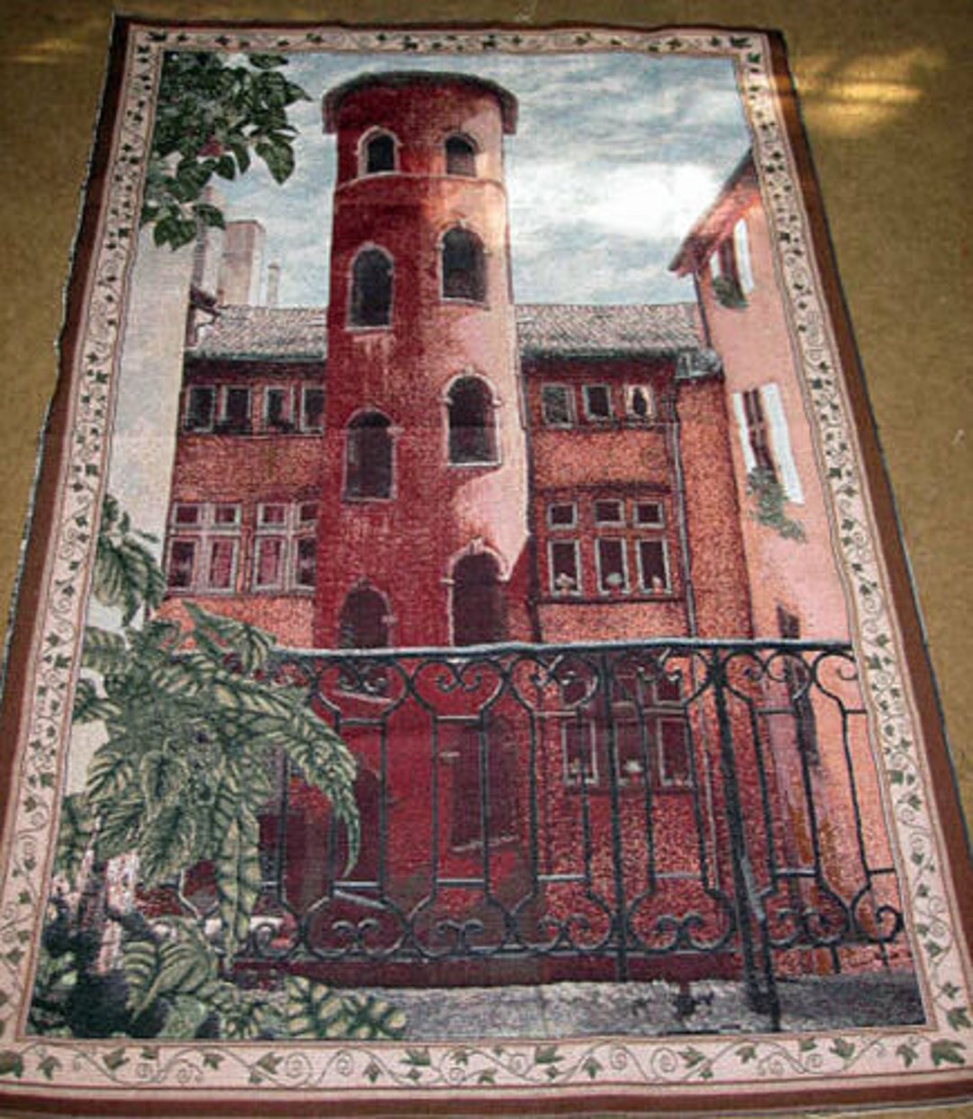 Spanish Tower Crafters Unfinished Grande Tapestry Wall Hanging Fabric ...