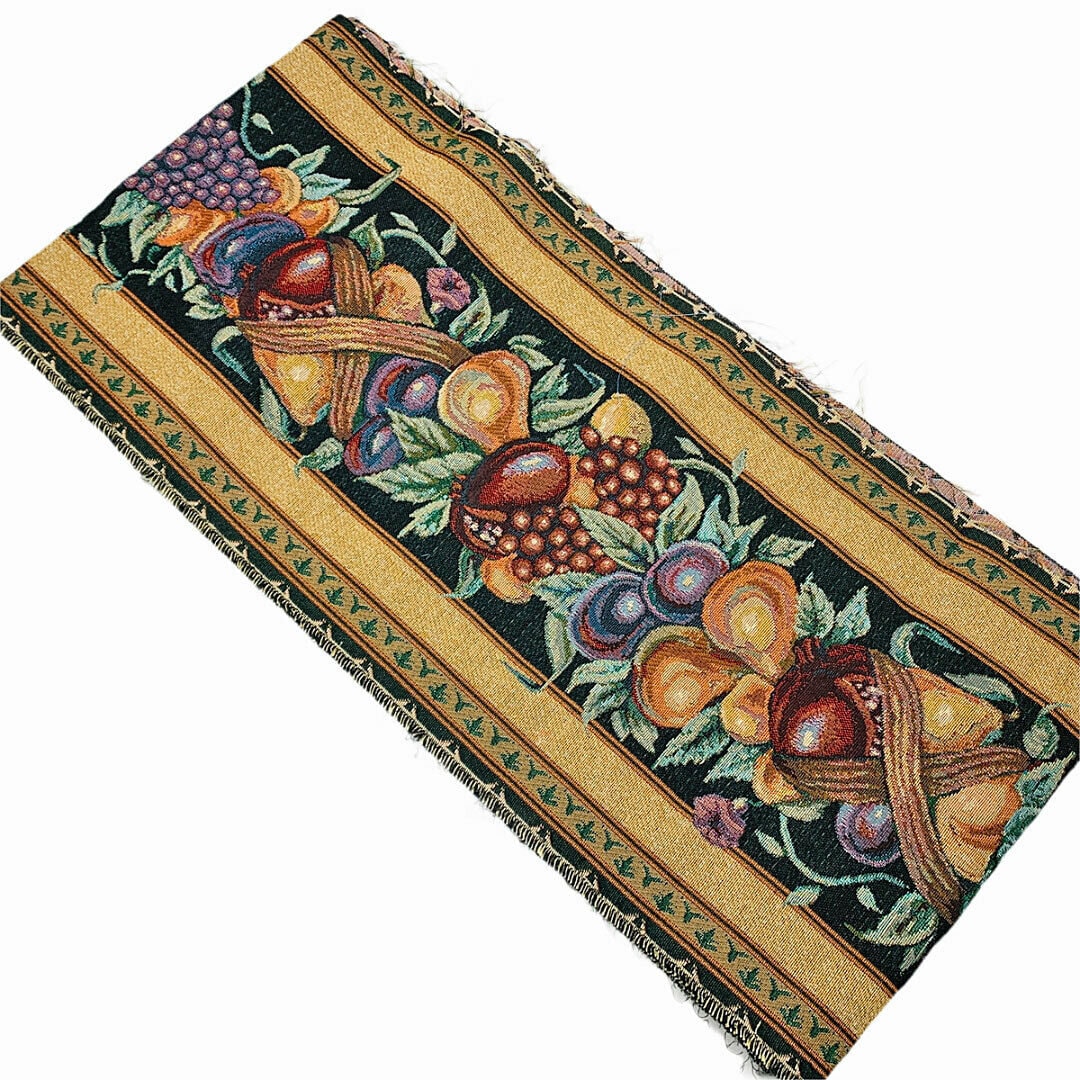 Old World Italy Fruits Tapestry Runner or Placemat Unfinished Fabric ...