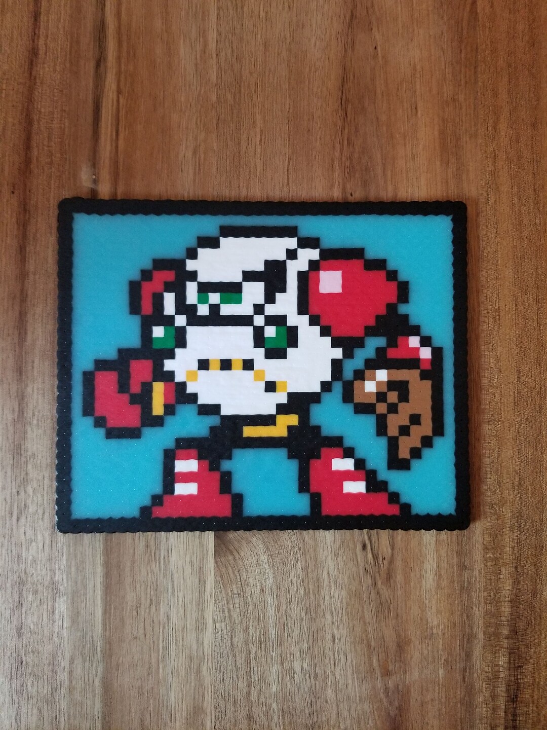 Perler Bead Mega Man 10 Strike Man With Glow in the Dark Background - Etsy