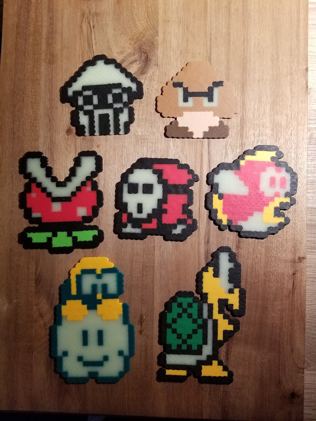 Perler Bead Glow in the Dark Mario Bros. Enemies - Etsy