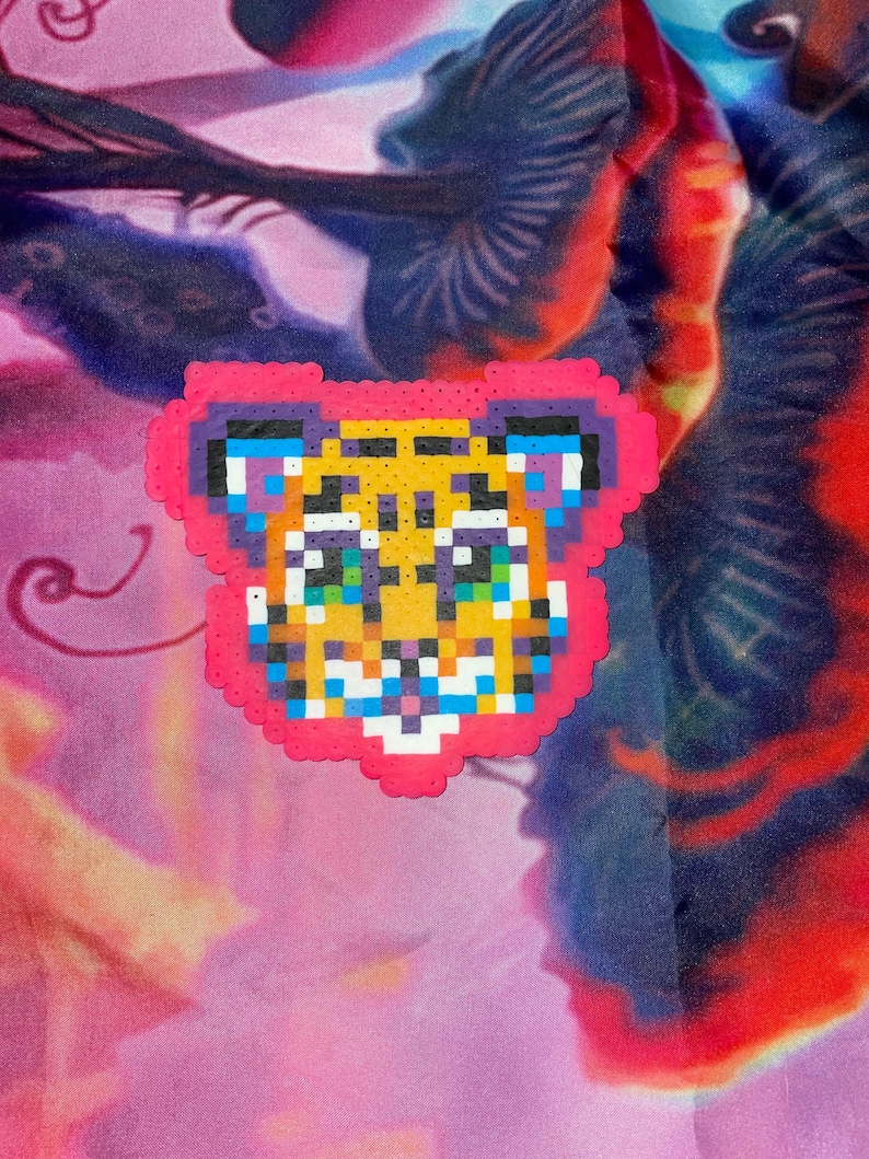 Rainbow Tiger Perler Bead Magnet - Etsy