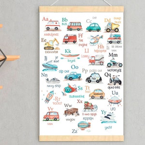 Houseplant Alphabet Poster Botanical ABC Wall Hanging Decor A-Z Plant ...