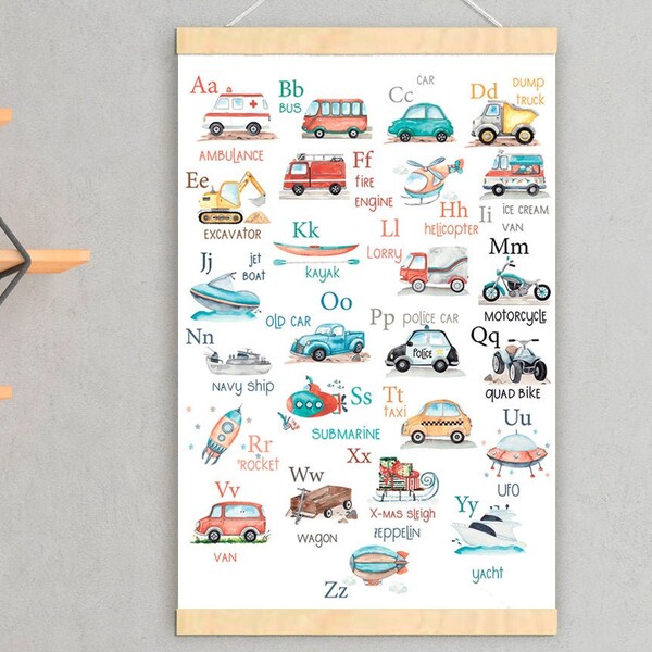 Houseplant Alphabet Poster Botanical ABC Wall Hanging Decor A-Z Plant ...