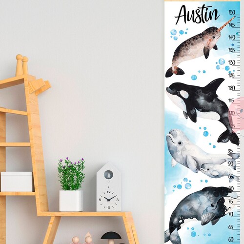 Whales Growth Chart Under the Sea Height Chart Ocean Nursery | Etsy