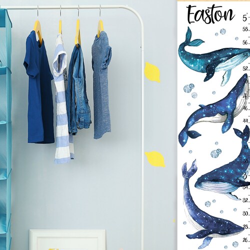 Whales Growth Chart Under the Sea Height Chart Ocean Nursery - Etsy