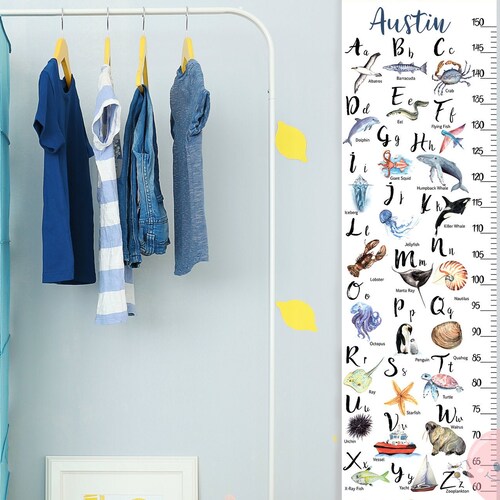 Ocean Themed Alphabet Poster Nautical Sea Creatures Nursery - Etsy