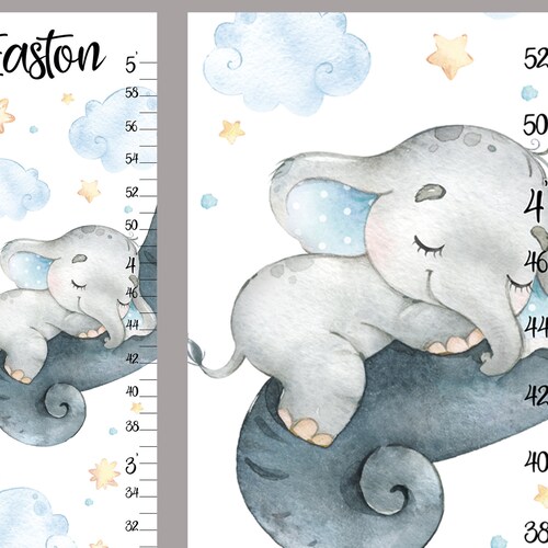 Elephant Growth Chart Baby Elephant Height Chart Cute Animals | Etsy
