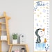 Cute Penguin Growth Chart Personalized Canvas Height Chart - Etsy