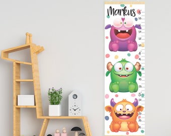 Personalized Monster Canvas Growth Chart - Etsy