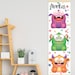 Cute Monsters Growth Chart Personalized Canvas Growth Chart Custom Kid ...