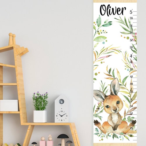 Cute Koala Growth Chart Nursery Art Canvas Personalized Growth | Etsy
