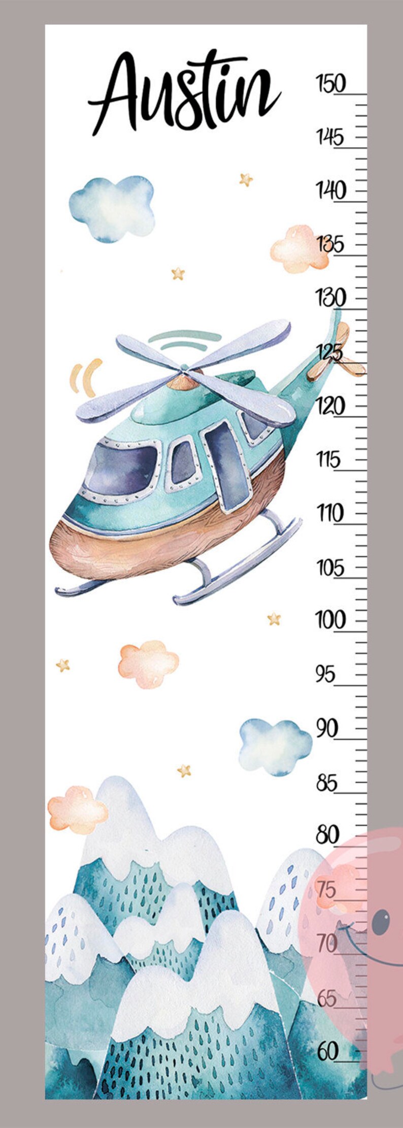 Growth Chart Helicopter Transportation Height Chart Helicopter - Etsy