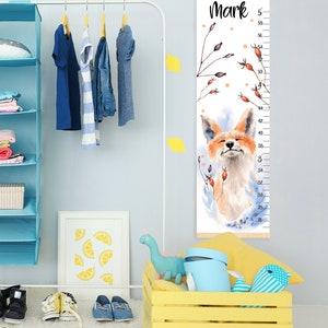 Fox Growth Chart Woodland Height Chart Fox Nursery Gift Shower or ...