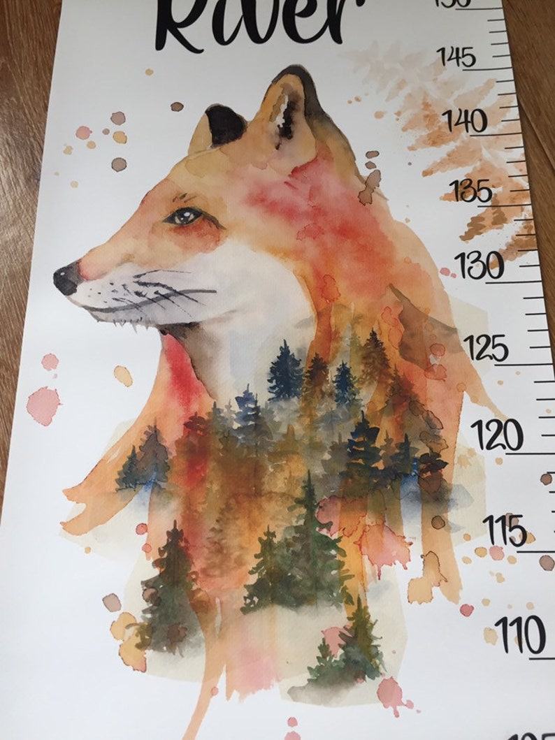 Fox Growth Chart – Woodland Animals Nursery Wall Height Ruler - Etsy