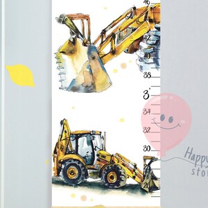 Height Chart Bulldozer Tractor Growth Chart Сonstruction Truck Nursery ...