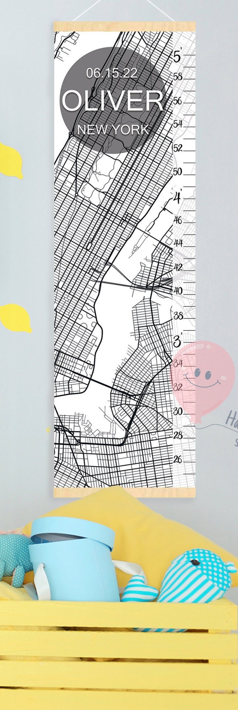 New York City Map Growth Chart Urban Height Chart Travel - Etsy