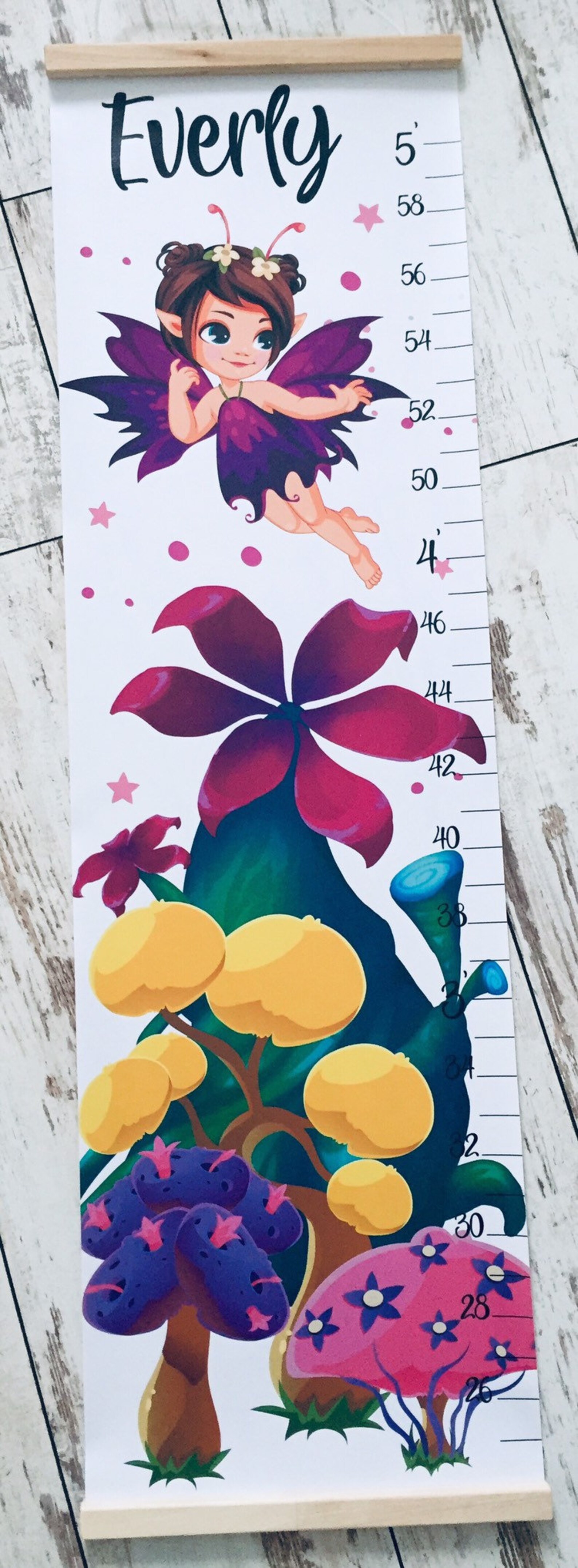 Height Chart Fairy With Magic Forest Girl Growth Chart Fairy - Etsy