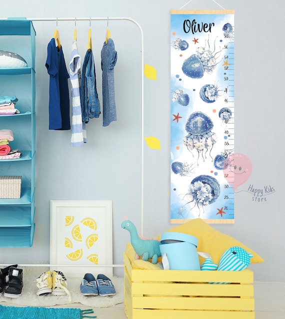 Jellyfish Height Chart Personalized Growth Chart Nautical | Etsy