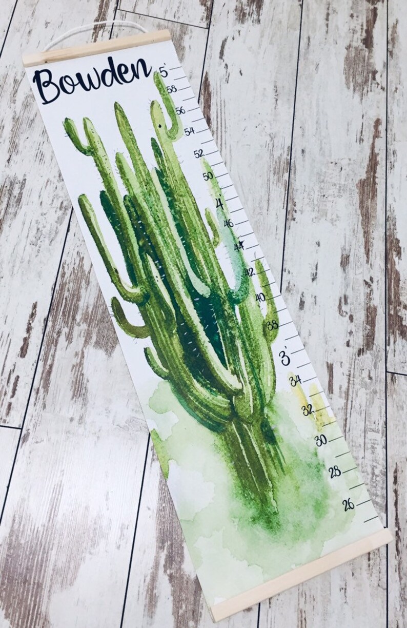 Cactus Growth Chart Desert Height Chart Cactus Wall Hanging | Etsy