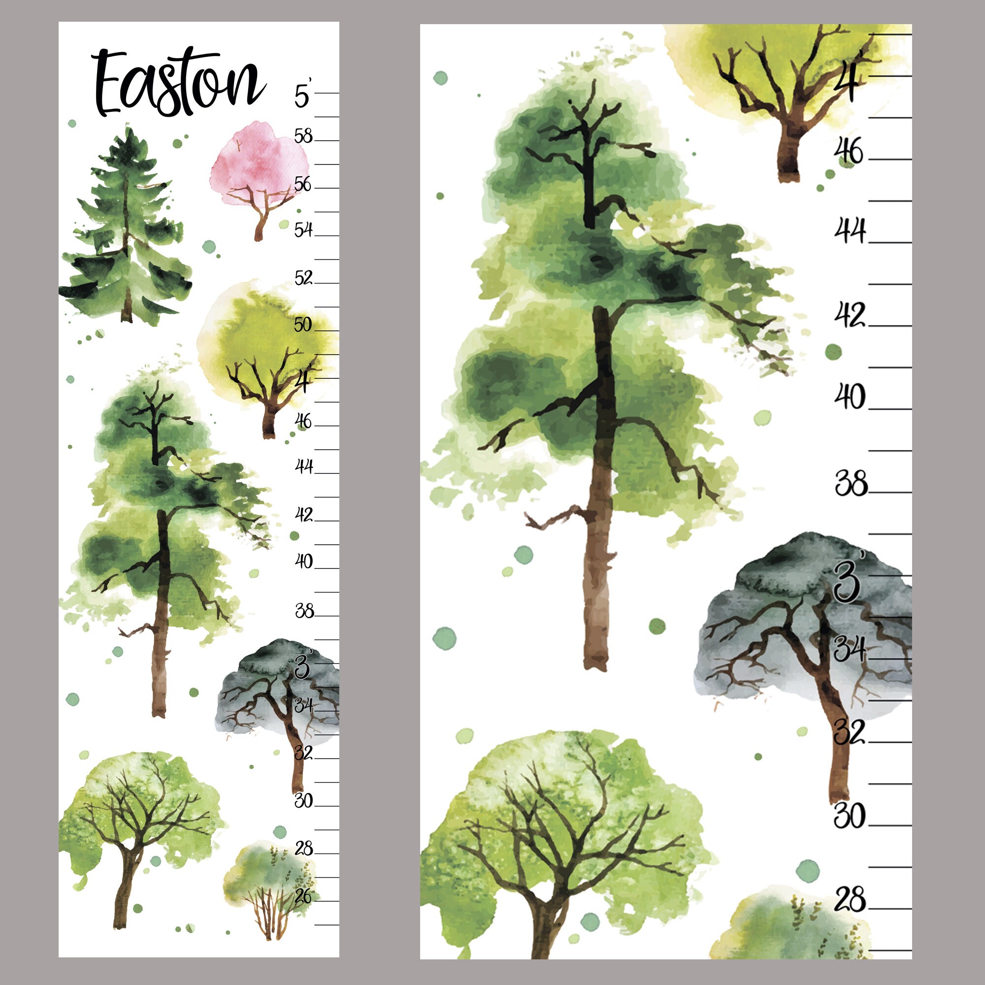 Trees Growth Chart Canvas Personalized Height Chart | Etsy