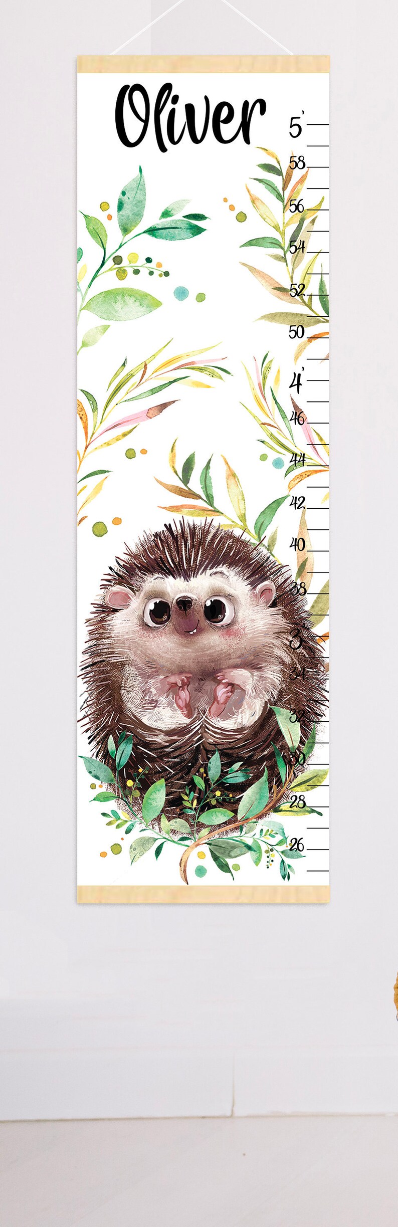Hedgehog Height Chart Kids Growth Chart Hedgehogs Nursery | Etsy