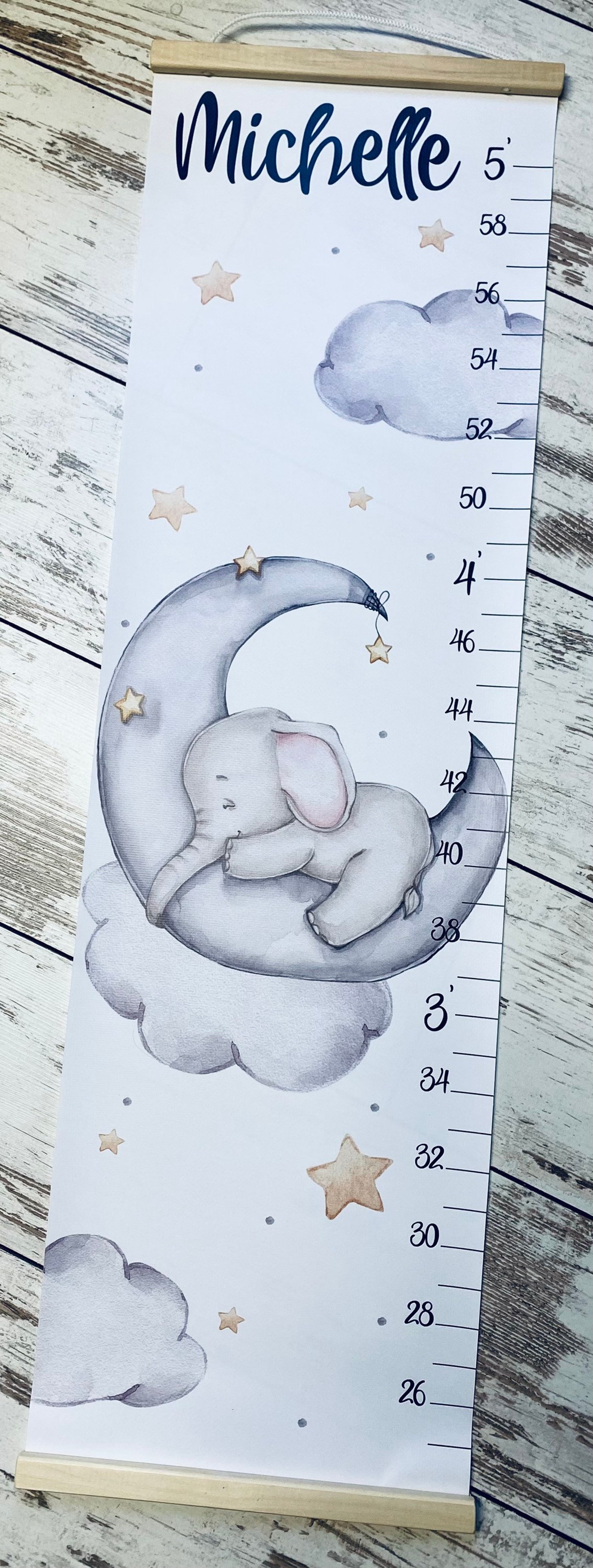 Elephant Growth Chart Baby Elephant Height Chart Sleeping - Etsy